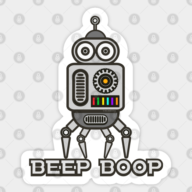 Beep Boop Robot - Robot - Sticker | TeePublic